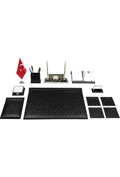 Anadolu Kişiye Özel Hasır Sümen Takımı Kristal İsimlik Siyah