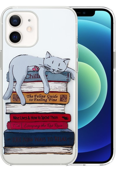 Microsonic Apple iPhone 12 Desenli Kılıf Kedi
