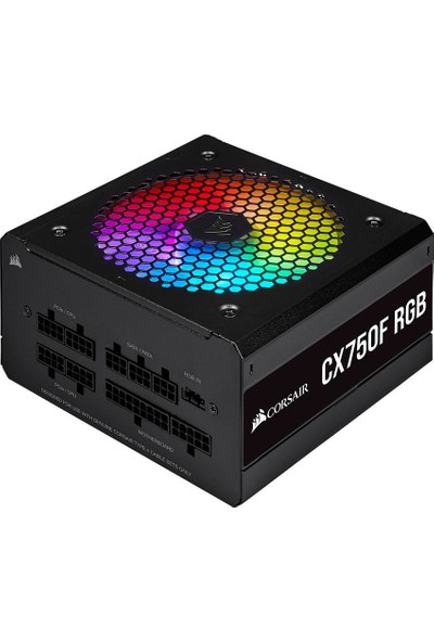 Corsair CX750F RGB 750W 80+ Bronze Siyah Full Modüler 120 mm Fanlı PSU Corsair CX750F RGB 750W 80+ Bronze Siyah Full Modüler 120 mm Fanlı PSU