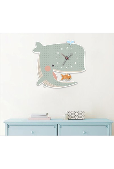 Arya Ahşap Sarkaçlı Balina Çocuk Odası Duvar Saati Arya Ahşap Sarkaçlı Balina Çocuk Odası Duvar Saati