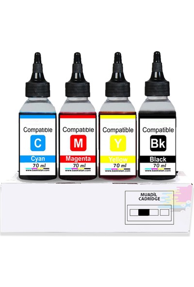 İnkwell - T664 L220 Uyumlu 1 Set 4 Renk Muadil Mürekkep 70 ml 5000SYF İnkwell - T664 L220 Uyumlu 1 Set 4 Renk Muadil Mürekkep 70 ml 5000SYF