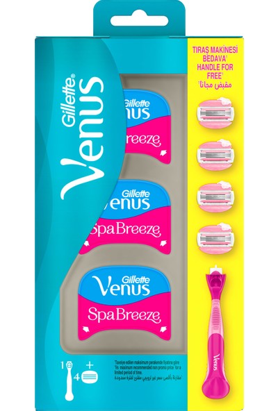 Gillette Venus Comfortglide Spa Breeze Kadın Tıraş Makinesi + 4 Yedek Tıraş Bıçağı Gillette Venus Comfortglide Spa Breeze Kadın Tıraş Makinesi + 4 Yedek Tıraş Bıçağı