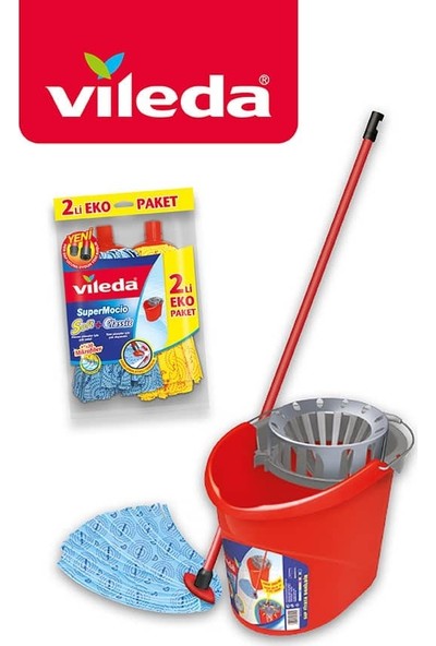Vileda Süper Mocio Temizlik Seti + 2 Li Paspas Yedek Vileda Süper Mocio Temizlik Seti + 2 Li Paspas Yedek