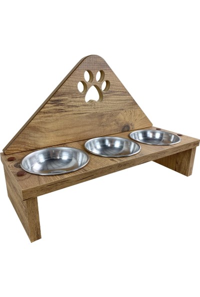 Odun Concept Odunconcept 3'lü Çelik Kaseli Ahşap Kedi Mama ve Su Kabı - Pati Tamamen Ahşap Odun Concept Odunconcept 3'lü Çelik Kaseli Ahşap Kedi Mama ve Su Kabı - Pati Tamamen Ahşap
