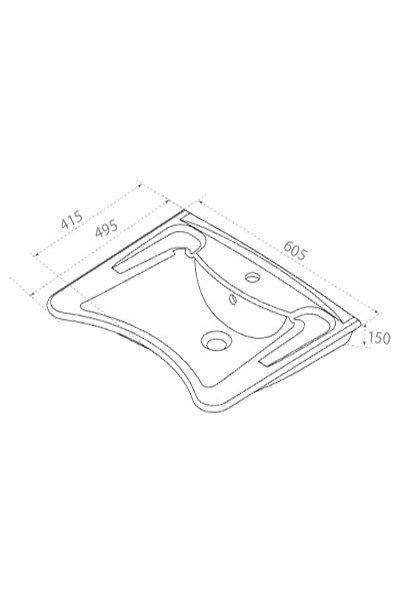 Turkuaz Seramik Bedensel Engelli Lavabo 60 cm 017100U