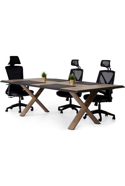 Uzay Ofis Ritim Vip Toplantı Masası Tambur Siyah Uzay Ofis Ritim Vip Toplantı Masası Tambur Siyah