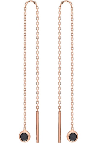 Ninova Silver Siyah Zirkon Taşlı Sallantılı Rose Kaplama Gümüş Küpe Ninova Silver Siyah Zirkon Taşlı Sallantılı Rose Kaplama Gümüş Küpe