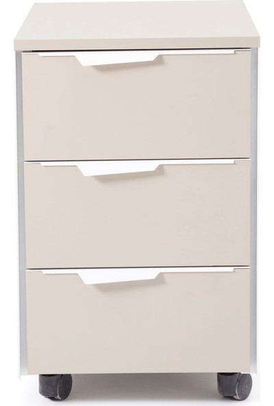 Uzay Ofis Nar 3 Çekmeceli Keson Defne Beyaz