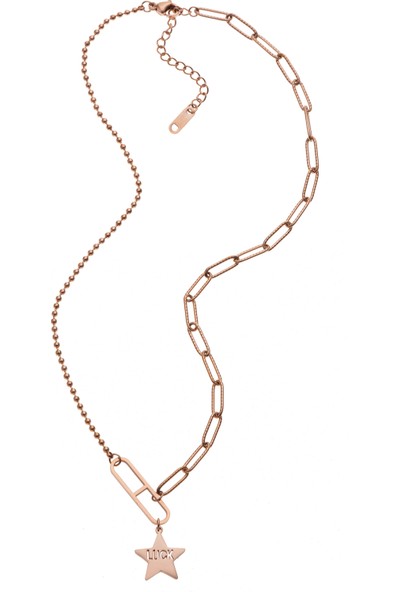 Modamugo Çelik Ikili Zincir Kolye, Yıldız Uçlu Luck - Rose Modamugo Çelik Ikili Zincir Kolye, Yıldız Uçlu Luck - Rose