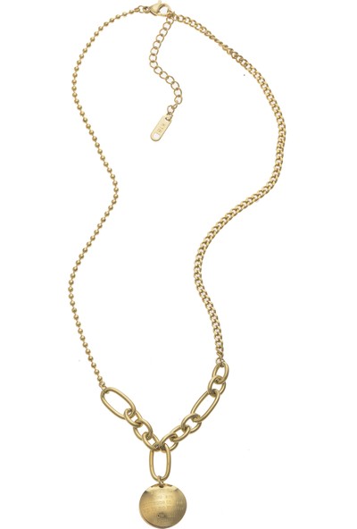 Modamugo Çelik Zincir Kolye, Yuvarlak Dad Yazılı - Gold Modamugo Çelik Zincir Kolye, Yuvarlak Dad Yazılı - Gold