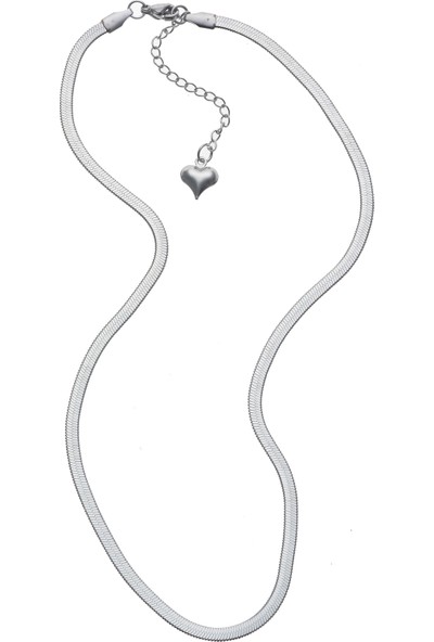 Modamugo Çelik Italyan Zincir Kolye Düz Model - Rodyum Modamugo Çelik Italyan Zincir Kolye Düz Model - Rodyum