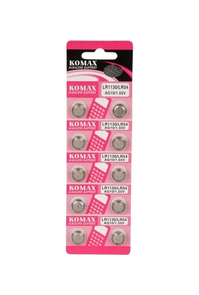 Komax AG10 / LR1130 / LR54 Saat Pili 10 Lu Paket Komax AG10 / LR1130 / LR54 Saat Pili 10 Lu Paket