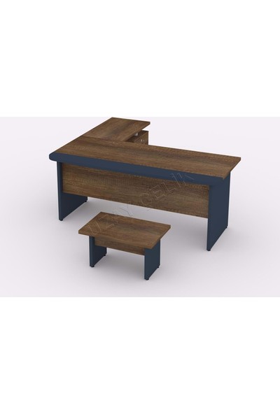 Uzay Ofis Nehir Etajerli Çalışma Masası-Barok-Antrasit - 140 cm