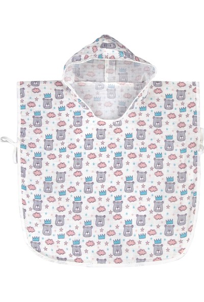 Lunanino Müslin Kapşonlu Bebek Pançosu Kral Ayı 4-7 Yaş Lunanino Müslin Kapşonlu Bebek Pançosu Kral Ayı 4-7 Yaş