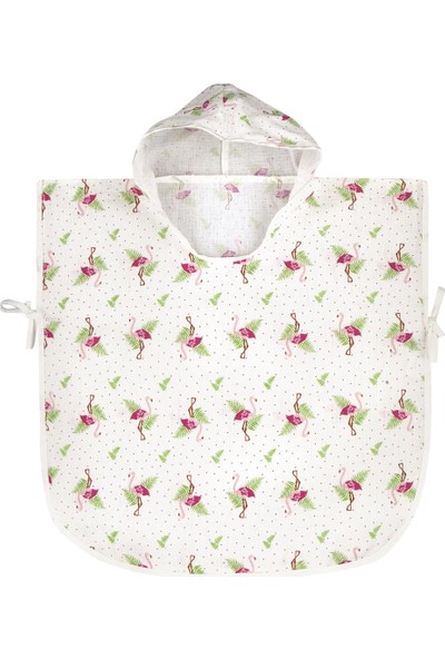Lunanino Müslin Kapşonlu Bebek Pançosu Flamingo 4-7 Yaş Lunanino Müslin Kapşonlu Bebek Pançosu Flamingo 4-7 Yaş