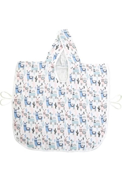 Lunanino Müslin Kapşonlu Bebek Pançosu Lama Lunanino Müslin Kapşonlu Bebek Pançosu Lama