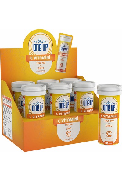 One Up C Vitamini + Çinko 10 Efervesan Tablet Portakal 6'lı