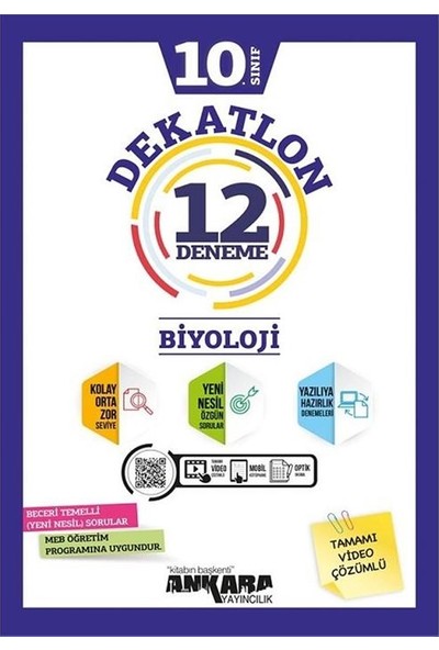 Ankara Yayıncılık 10.Sıınıf Biyoloji Dekatlon 12 Deneme - Ömer Çetinkaya