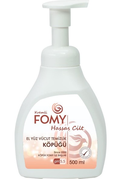 Fomy Hassas Cilt Köpük Sabun El Yüz Vücut Temizlik Köpüğü 500 ml Fomy Hassas Cilt Köpük Sabun El Yüz Vücut Temizlik Köpüğü 500 ml