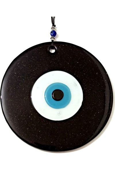Mixperi Mavi Nazar Boncuklu 16 Santimetre El Yapımı Siyah Duvar Süsü Mixperi Mavi Nazar Boncuklu 16 Santimetre El Yapımı Siyah Duvar Süsü