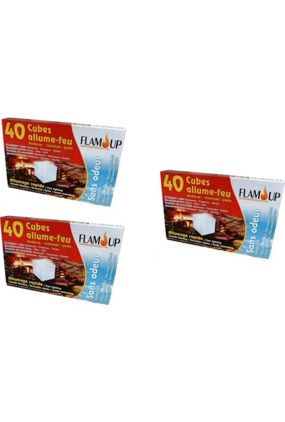 FlamUp Teknolojik Beyaz Çıra Mangal Şömine Tutuşturucu 40'lı x 3 Adet