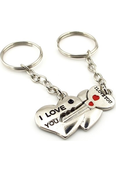 Solfera Love You Kalp Sevgili Ikili Metal Anahtarlık KC848
