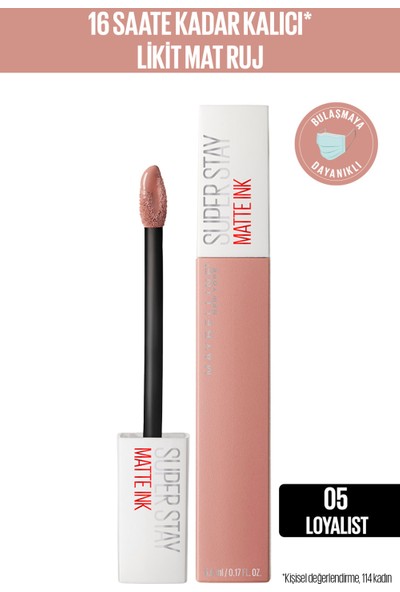 Maybelline New York Super Stay Matte Ink Likit Mat Ruj - 05 Loyalist - Nude Maybelline New York Super Stay Matte Ink Likit Mat Ruj - 05 Loyalist - Nude