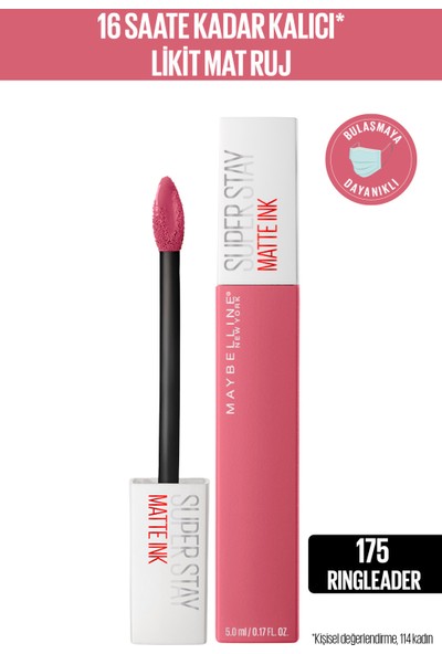 Maybelline New York Super Stay Matte Ink Likit Mat Ruj - 175 Ringleader - Pembe Maybelline New York Super Stay Matte Ink Likit Mat Ruj - 175 Ringleader - Pembe