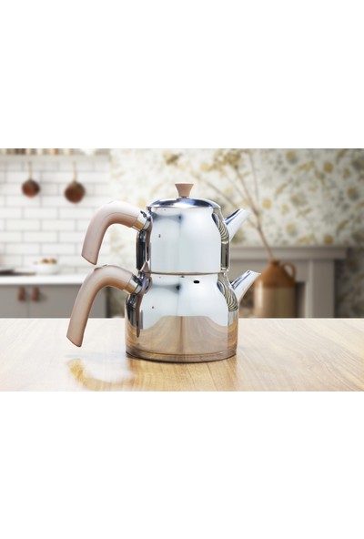 Papatyam Sude Mini Çelik Çaydanlık Takımı