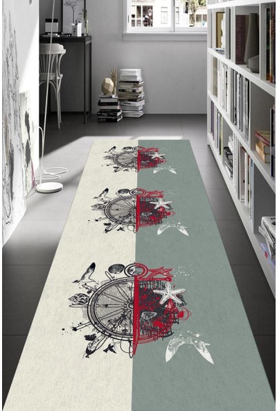 Cappio Halı Cappio YesterdayNowTomorrow Yazılı Siyah Halı Makinada Yıkanabilir Kaymaz DotTaban CP586