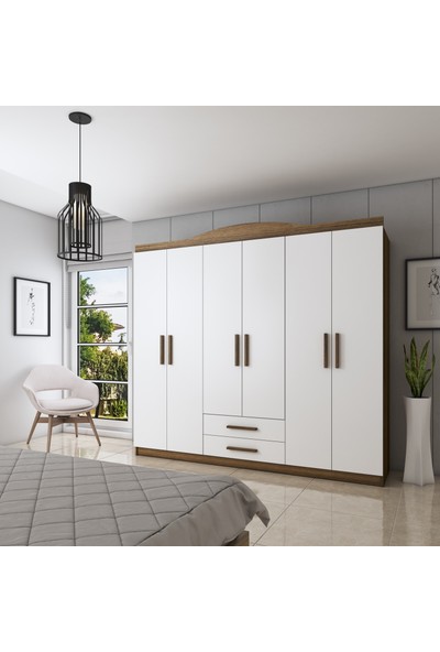 Hepsi Home Halep 6 Kapılı 2 Çekmeceli Gardırop Hepsi Home Halep 6 Kapılı 2 Çekmeceli Gardırop