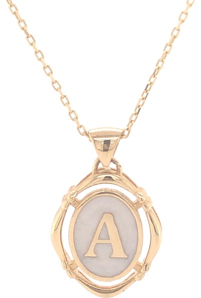 Nar Altın 14 Ayar Altın Harf Kolye