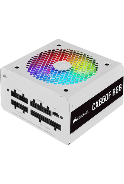Corsaır CX650F Rgb 650W 80+ Bronze Beyaz Full Modüler 120MM Fanlı Psu Corsaır CX650F Rgb 650W 80+ Bronze Beyaz Full Modüler 120MM Fanlı Psu