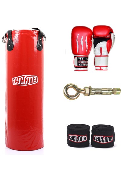 Cyclone Boş Kum Torbası 120X30 & Boks Eldiveni & Bandaj & Askı Aparatı Ile Birlikte