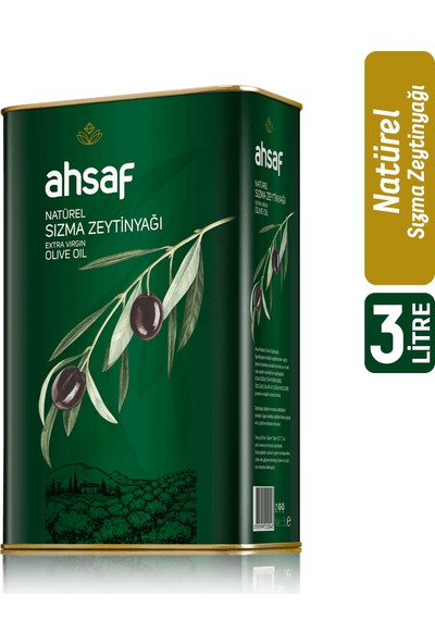 Ahsaf Natürel Sızma Zeytinyağı 3 Lt