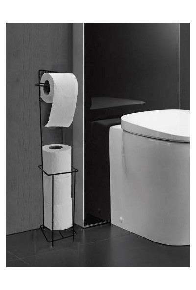 Sardıcı Ayaklı Wc Kağıtlı Tuvalet Kagıtlığı Siyah Yedek Kağıt Hazneli Sardıcı Ayaklı Wc Kağıtlı Tuvalet Kagıtlığı Siyah Yedek Kağıt Hazneli
