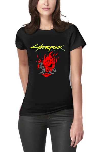 Art T-Shirt Cyberpunk 2077 Kadın Tişört Art T-Shirt Cyberpunk 2077 Kadın Tişört