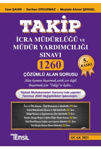 Takip İcra Müdürlüğü ve Müdür Yardımcılığı Sınavı Soru Bankası 1260 Çözümlü Özgün Soru - Sertkan Erdurmaz - Cem Şahin - Mustafa Ahmet Şengel Takip İcra Müdürlüğü ve Müdür Yardımcılığı Sınavı Soru Bankası 1260 Çözümlü Özgün Soru - Sertkan Erdurmaz - Cem Şahin - Mustafa Ahmet Şengel