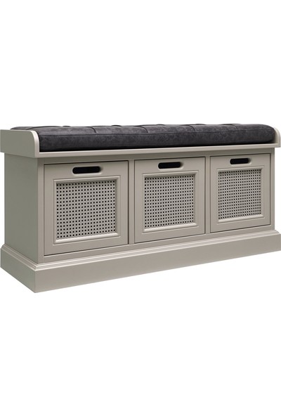 Mobelgenuss Fildişi Hazeran Minderli Ayakkabılık