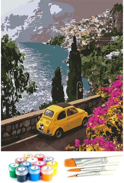 Carpuz Sayılarla Boyama Tablo Seti Vosvos Kasnaklı 40 x 50 cm