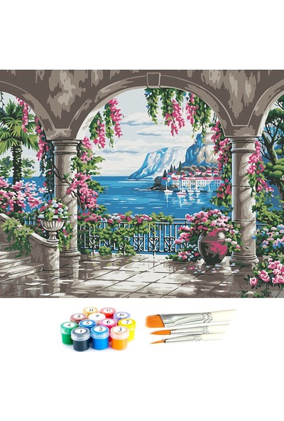 Carpuz Sayılarla Boyama Tablo Seti Balkon Sefası Kasnaklı 40 x 50 cm Carpuz Sayılarla Boyama Tablo Seti Balkon Sefası Kasnaklı 40 x 50 cm