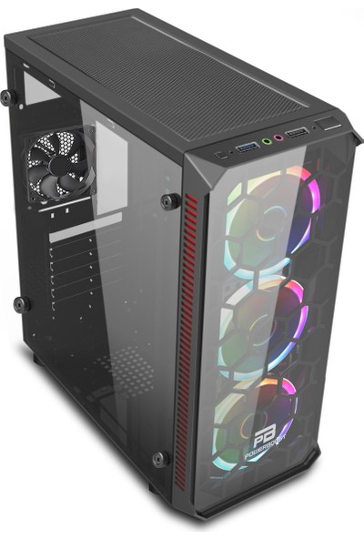Power Boost VK-C09B USB 3.0 ATX, Tempered Glass, RGB fan, Siyah Gaming Kasa (PSU Yok) (JBST-VKC09B) Power Boost VK-C09B USB 3.0 ATX, Tempered Glass, RGB fan, Siyah Gaming Kasa (PSU Yok) (JBST-VKC09B)