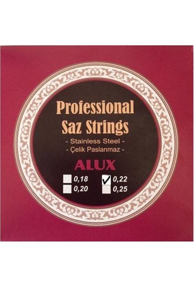 Alux Şenses 0.22 Çelik Divan Saz Teli + Bam Bam Teli Ve Tezene