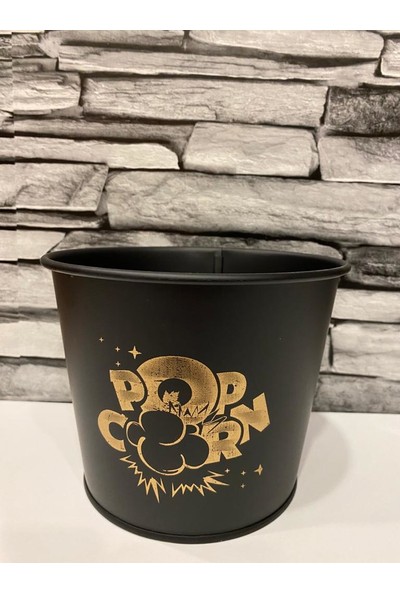 Lavin Popcorn Metal Mısır Kovası Kutusu Siyah