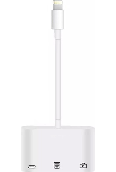 Microsonic Lightning To Ethernet & USB Adapter Kablo, iPhone Uyumlu, iPad USB, Ethernet Dönüştürücü Adaptör Beyaz Microsonic Lightning To Ethernet & USB Adapter Kablo, iPhone Uyumlu, iPad USB, Ethernet Dönüştürücü Adaptör Beyaz