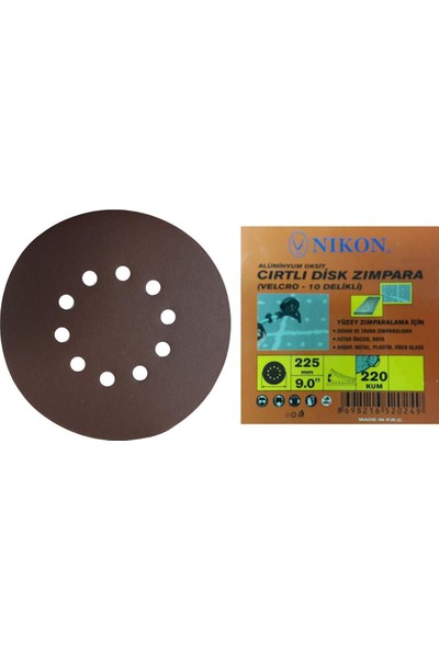 Nikon 52022 Alçı Duvar Zımparası 225X150 Kum 10 Delikli