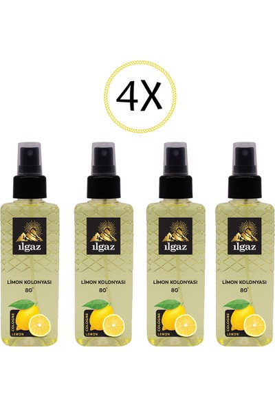 Ilgaz Süper Dörtlü Set Elegance Series Limon Kolonyası 4 x 150 ml Elegance Series Sprey Kolonya