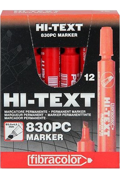 Hi-Text 830PC Kesik Uçlu Keçeli Koli Kalemi Kırmızı 12'li Hi-Text 830PC Kesik Uçlu Keçeli Koli Kalemi Kırmızı 12'li