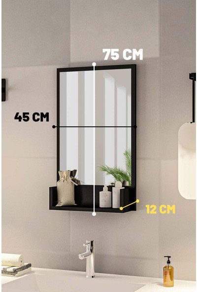 Bluecape Inci 75CM Raflı Antre Hol Koridor Duvar Salon Mutfak Banyo Wc Ofis Çocuk Yatak Odası Aynası Bluecape Inci 75CM Raflı Antre Hol Koridor Duvar Salon Mutfak Banyo Wc Ofis Çocuk Yatak Odası Aynası