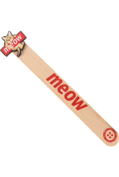 Attach Meow Kedi Tasarım Ahşap Kitap Ayracı Attach Meow Kedi Tasarım Ahşap Kitap Ayracı